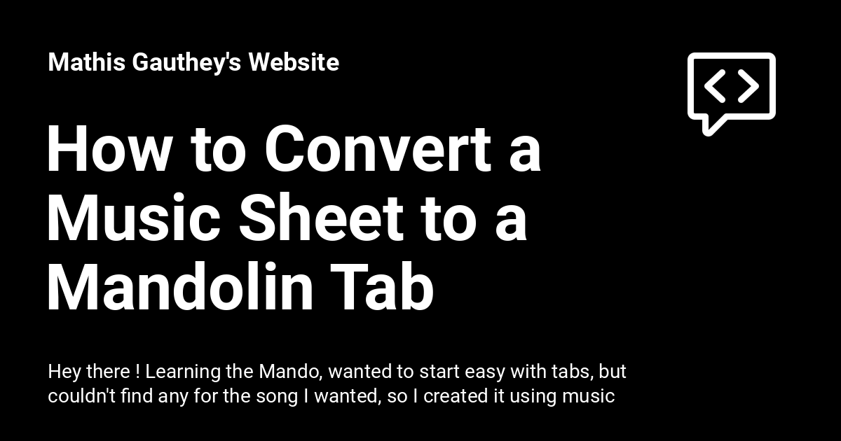How to Convert a Music Sheet to a Mandolin Tab - Mathis Gauthey's Website